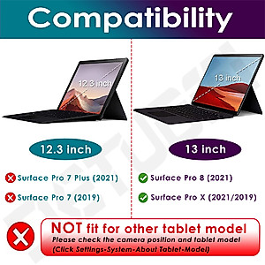 【2-PACK】DETUOSI Screen Protector for Microsoft Surface Pro 8 Screen Protector 13inch 2021, Microsoft Surface Pro X Screen Protector (2021/2019), Ultra Clear Anti-Scratch Surface Pro 8/X Tempered Glass