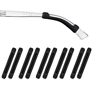 Pilotfish Basics Silicone Temple Tips Glasses Holder, Sunglasses Eyewear Retainer Reading Glasses Ear Grip, and Accessories, Premium Anti-Slip Eyeglass Holder 5 pairs (Black, 5 Pairs)