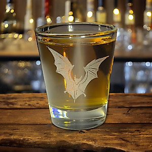 Hip Flask Plus 2oz The Bat Shot Shot Glass