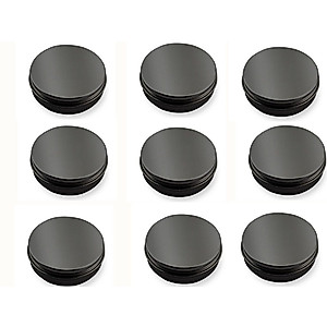 2 oz.Tins Black Aluminum Metal Tin Round Screw Top Lid Containers Jars Metal Storage Tin Jars for Lip Balm DIY Cosmetics Salves,2 Ounce/60 ML,12 Pack