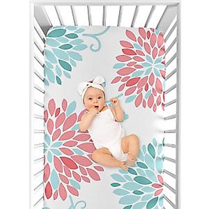 Fitted Crib Sheet for Modern Emma Baby/Toddler Bedding Set Collection - Floral Print