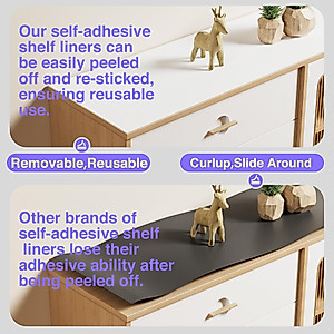 Cabinet Shelf Liner Peel and Stick: Self Adhesive Cabinets Paper - Non-Slip White Drawers Liners - Easy to Cut, Removable, PABUSIOR Cupboard Liner for Pantry, Countertops, Shelves, 15.7 in x 12 FT