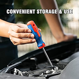 XJX 21-Piece Magnetic Screwdriver Set, Precision Screwdriver Set Phillips/Slotted/Torx Screwdriver Set Professional Cushion Grip Screw Driver Set with Tester Screwdriver, Magnetizer