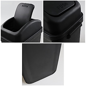 Hommp 2 Gallon Swing Top Trash Can, Small Garbage Can with Swing Lid, Black