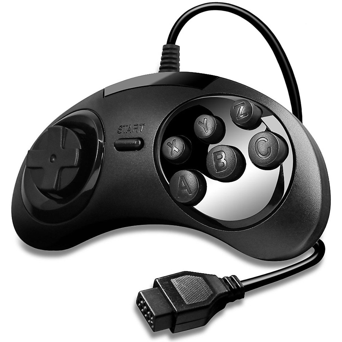 SENHAI Controller Kit for Sega Genesis, 2 Pack 6-Button Controller for Classic Sega Genesis and a 6 Feet Standard AV Cable RCA Connection Cord for Sega Genesis 2 & 3