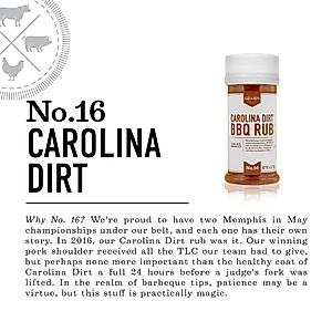 Lillie’s Q - Carolina Dirt BBQ Rub, Sugar-Based BBQ Rub, Traditional Carolina Barbeque Rub, Sweetened Blend of Southern Spices, Perfect Barbeque Seasoning for Ribs, Pork, & Fries (6 oz)