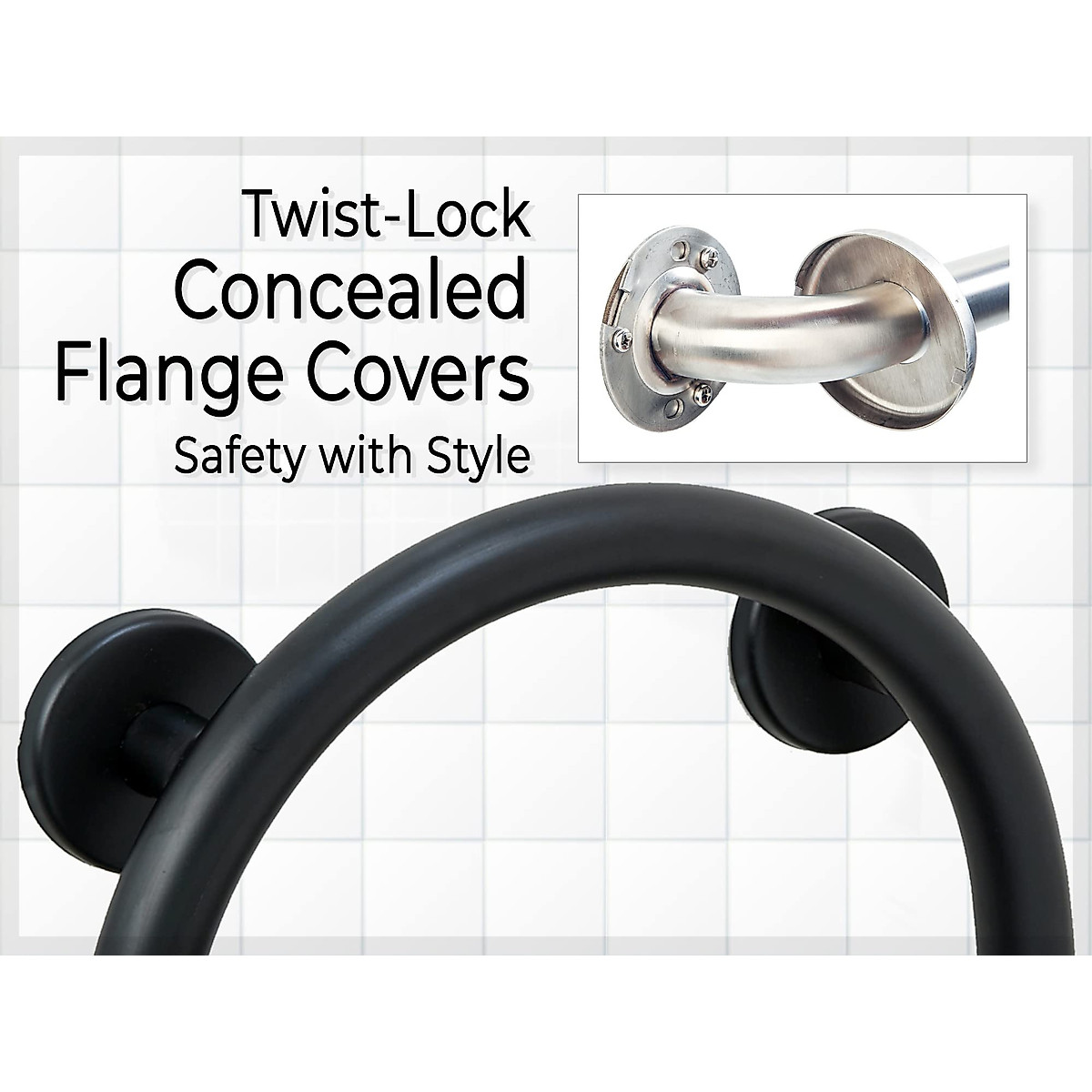 Grab Bar Toilet Paper Holder - ADA Bathroom Safety Handrail/304 Stainless Steel/Brushed/ 13" x 8"