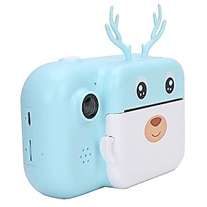 2.4 Inch 1080P Children Camera, IPS Screen HD Kids Digital Camera, Black‑and‑white Printed Pictures, for Holiday or Birthday