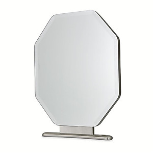 MICHAEL AMINI Lanterna Poplar Wood/Glass Vanity with Mirror in Silver Mist/Beige