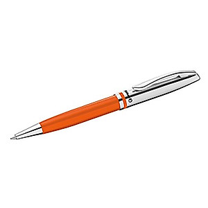 Pelikan Jazz Classic Ballpoint Pen, Medium Nib, Blue Ink Refill Included, Metal, Orange, Blister Card, 1 Each (815062)