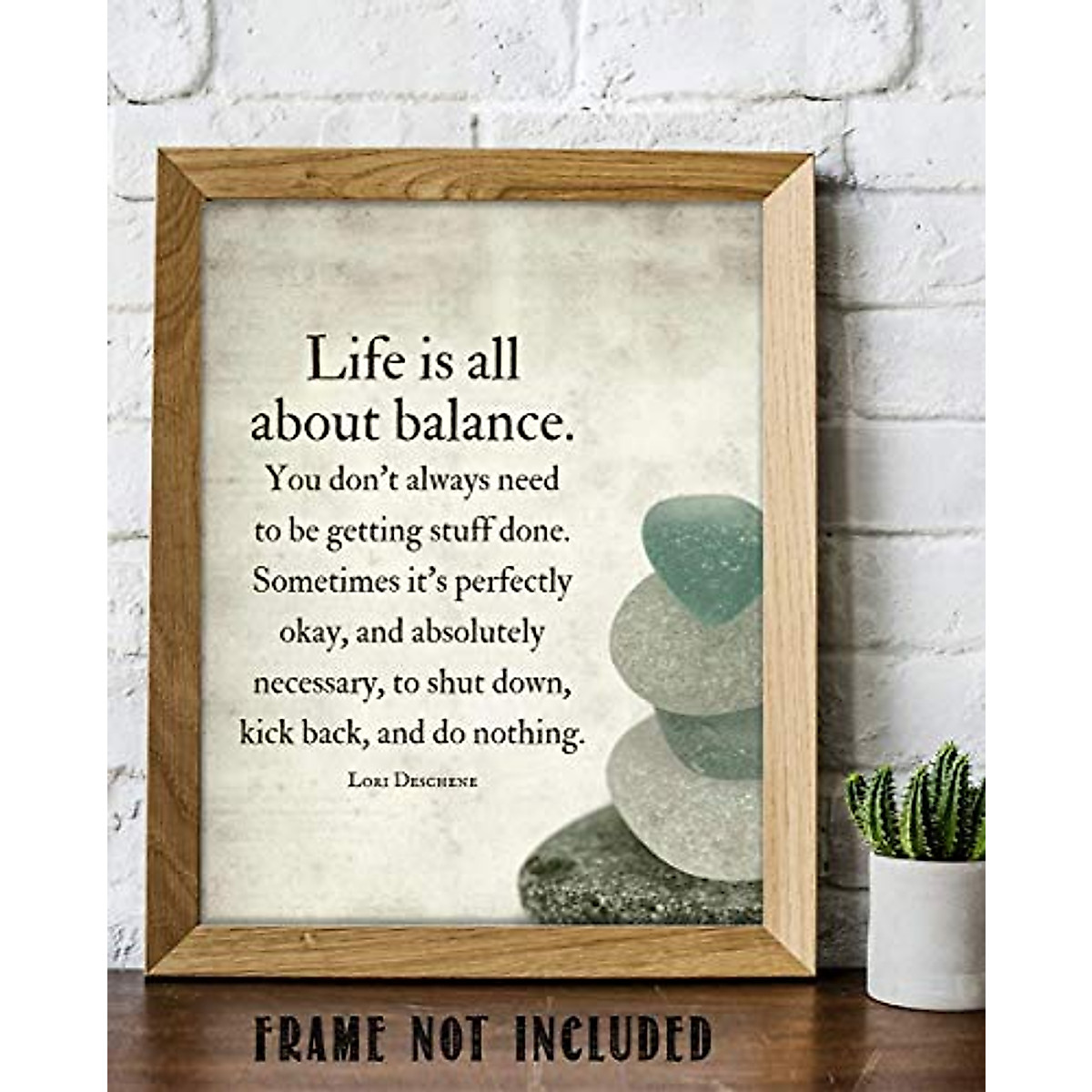 "Life is All About Balance"- Motivational Quotes Wall Art-8 x 10"- Modern Typographic Wall Print- Ready to Frame. Inspirational Home Decor. Office-Studio Decor. Give Yourself Permission To Do Nothing!