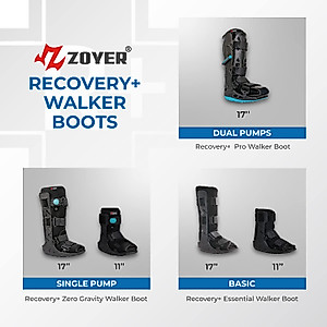 ZOYER Recovery+ 11" Zero Gravity Boot with Pump - Air Cam Fracture Boot, Universal Fit for Left or Right Foot (X-Large)