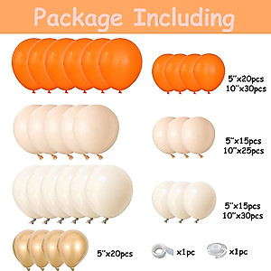 Little Cutie Baby Shower Decorations 155PCS Fall Orange Balloon Garland Arch Kit for Baby Shower Birthday Autumn Thanksgiving Party Supplies