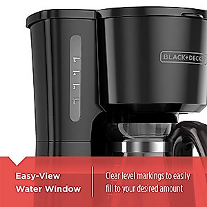 BLACK+DECKER CM0700B 5-Cup Coffee Maker, Compact Design