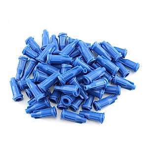 E-outstanding 200-Pack 17mm Industrial Dispensing Needle Tips Cap with Luer Lock for Storing Glue and Adhesives, Blue