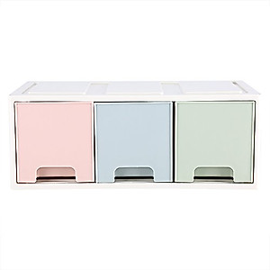 Stacking Storage Drawer, Plastic Storage Box Multi Grids Multifunctional Storage Container for Office Living Room Kitchen Bathroom(Triple-High)