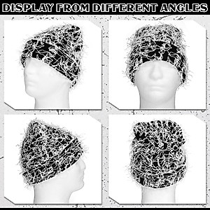 ramede 10 Pcs Distressed Knitted Beanie Thick Warm Unisex Winter Hat Fuzzy Knit Cap for Men Women, 10 Colors