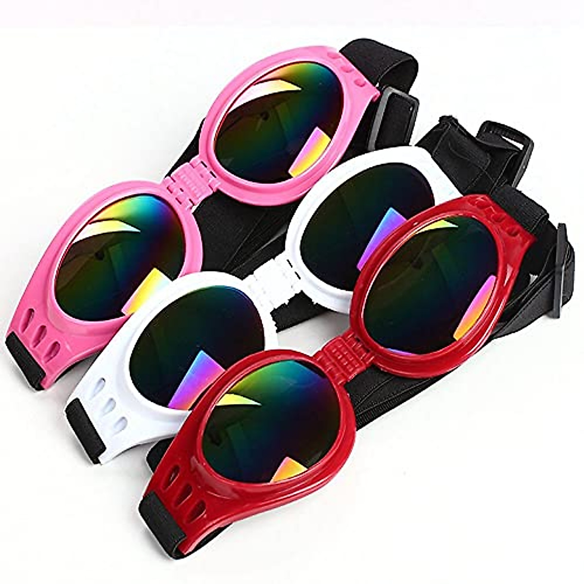 Houchu Dog UV Protection Sunglasses Waterproof Windproof Eye Protection Pet Sunglasses Folding Cool Dog Cat Glasses Pet Supplies(Yellow)