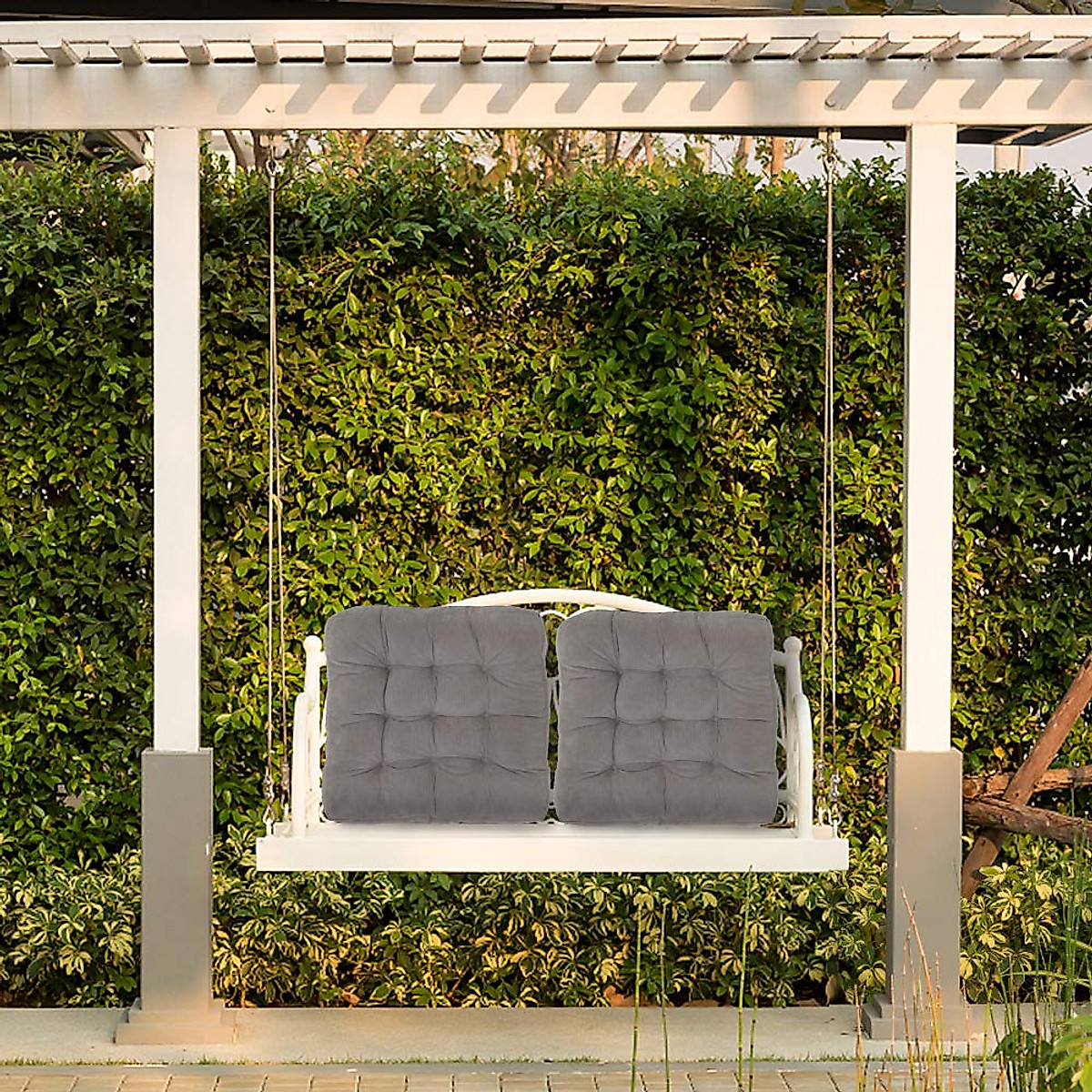 Tiita Outdoor Chair Cushions 22" x 22" Square Seat Pillows Set of 2 Throw Floor Pads for Patio Garden Furniture Chairs Office Livinh Room, Grey