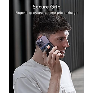 ESR Magnetic Wallet, Compatible with MagSafe Wallet, 3-Card Holder, Vegan Leather, for Secure-Grip Finger Loop, for iPhone 15/14/13/12 Series, Not for 13/12 Mini, Black