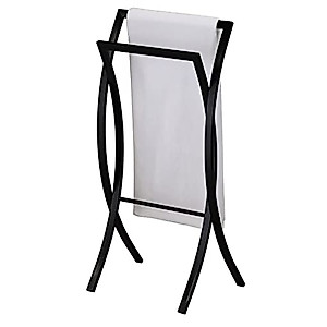 Kings Brand Furniture - Rusbac Metal Modern Freestanding Towel Rack Stand, Black