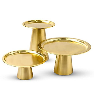 Cake Stand Set Of 3 - Gold Cake Stands For Desert Table - Wedding Cake Stand And Dessert Stands In Three Interchangeable Sizes Of 8, 10, 12Inch. Perfect Strong Cake, Cupcake Stand Set By Wanda Living
