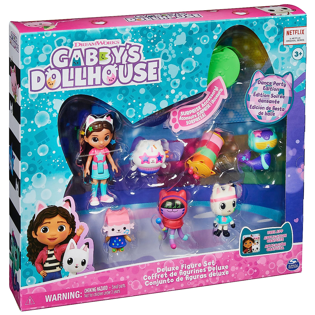Gabby’s Dollhouse, Dance Party Theme Figure Set with a Gabby Doll, 6 Cat Toy Figures and Accessory Kids Toys for Ages 3 and up!