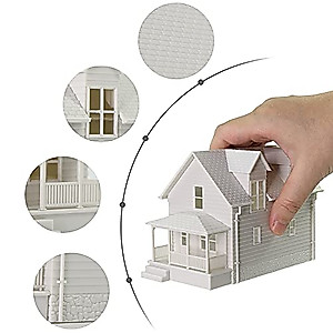 HO Scale Model Blank Buidlings Kit Unassembled House for 1:87 Model Train Layout JZ01JJ (HO Scale-1 Unit)