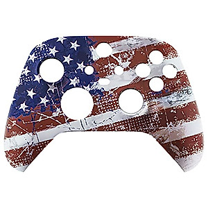 eXtremeRate Impression US Flag Soft Touch Front Housing Shell for Xbox Series X/S Controller, Custom Cover Faceplate for Xbox Series X/S, Xbox Core Controller - Controller NOT Included