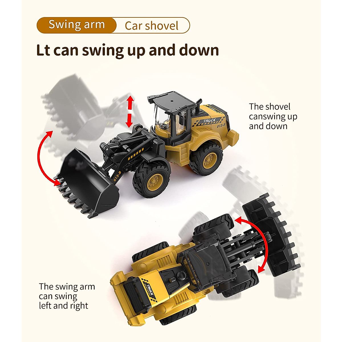 Construction Toys Excavator for Kids, Geyiie Toys Truck Excavator Tractors for Boys Girls 3-5 4-7 8-12 Year Old Kids, Birthday Gift