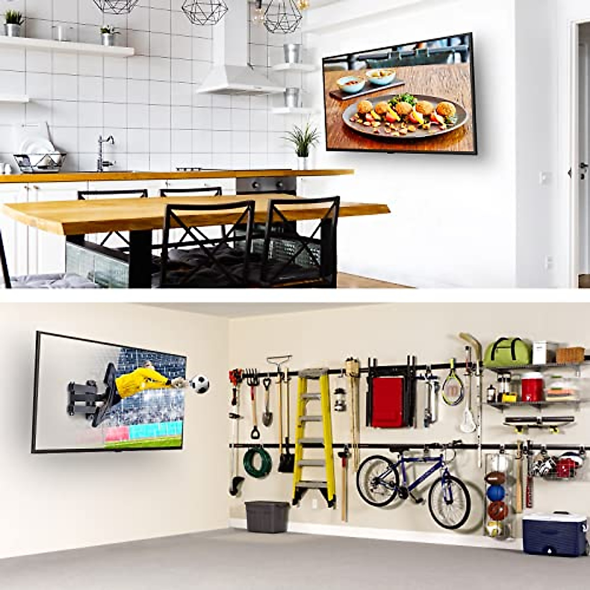 PERLESMITH TV Wall Mount for 13-42 Inch Flat or Curved TVs & Monitors, Full Motion TV Wall Mount with Articulating Arms Swivel Tilt Extends, Corner tv Bracket Max VESA 200x200 mm up to 44lbs, PSSFK1