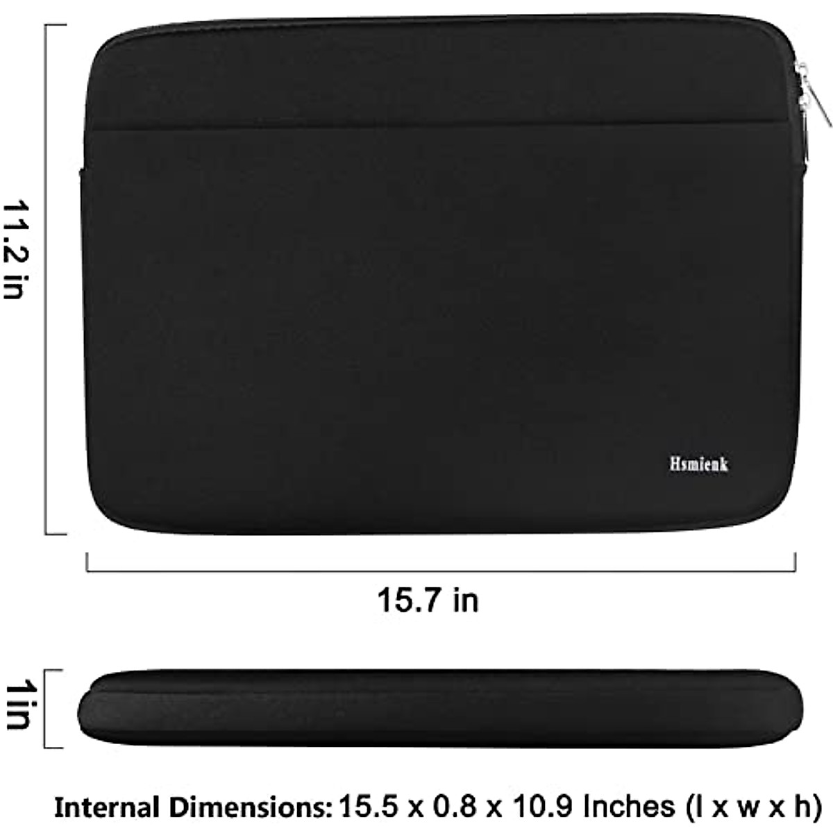 Laptop Case, Laptop Sleeve, 15.6 inch Laptop Bag Shockproof Protective Notebook Case with Accessory Pocket, Briefcase Carrying Laptop Cover for 15.6" HP, ASUS, Dell, Lenovo, Acer,Black