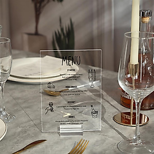 UNIQOOO 20 Pack Clear Blank Acrylic Sign - 5x7 Inch Table Number Signs, Wedding Signs, Card and Gift Sign, Wedding Party & Dinner Signs, Hand Lettering Quotes, Gift Ideas - Stand Holder NOT Included