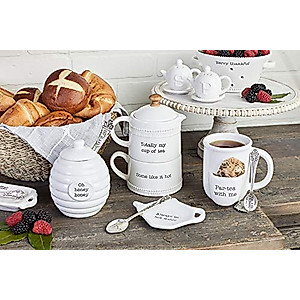 Mud Pie Honey Pot Serving Set, 4x3, White