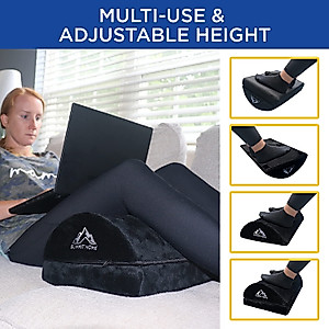 Summit Home Ergonomic Under Desk Foot Rest for Office Use – Adjustable Height Memory Foam Foot Stool Under Desk for Office Chair, Gaming Chair, Home & Car – for Back, Knee, Hip & Foot Pain Relief