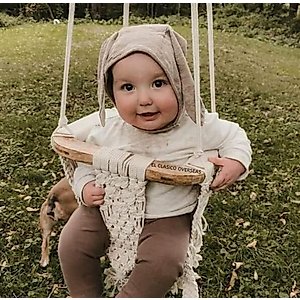 Handmade Macrame Baby Swing Natural Rope Hammock for Baby Macrame Swing Chair for Baby