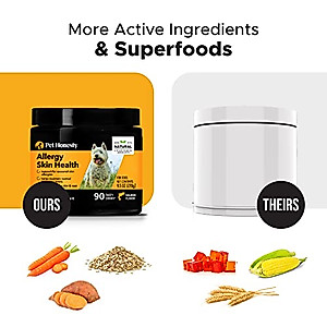 PetHonesty Allergy Skin Health - Fish Oil for Dogs Omegas, DHAGold, Flaxseed, Probiotics for Itch-Free Skin, Shiny Coats, Helps Reduce Shedding, Soft Chews for Healthy Skin & Coat - 90 ct (Salmon)