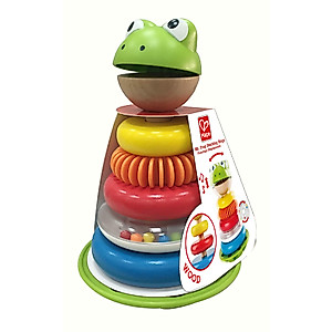Hape E0457 Mr Frog Stacking Rings - Toddler Activity Toy L: 4.7, W: 4.7, H: 7.3 inch