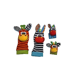 The Season Toys 4pcs Infant Baby Wrist Rattles and Foot Socks Developmental Toys