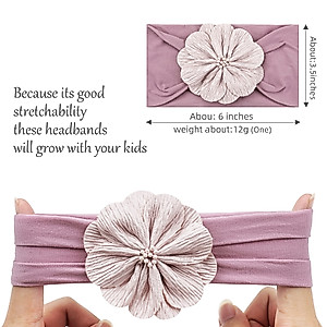 CellElection 12PCS Baby Flower Headbands Handmade Flower Hair Bow Knotted Soft Nylon Hairbands Turban Head Wrap Hair Accessories for Baby Girls Newborns Toddlers Infants