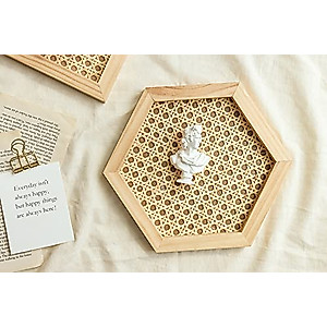 Hexagon Premium Rattan hometray, Serving Tray, Rattan Food Tray, Handmade Rattan Tray, Coffee Tray, Tray Hexagonal, Accessory Trays, Jewelry Tray, Decorate Tray (Wood)