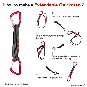 GM CLIMBING One Unit 16mm Nylon Sling Runner 30cm / 12inch (Gray)