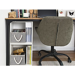 StorageWorks Storage Baskets for Shelves, Rectangular Closet Organizers with Handles, Foldable Closet Storage Baskets for Utility Room, 3-Pack, Gray