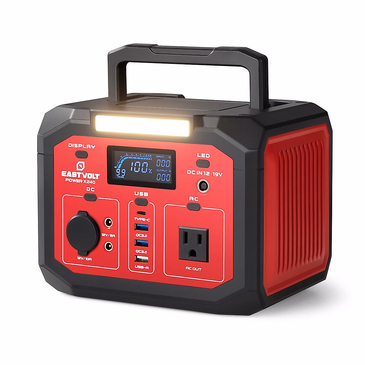 Eastvolt Portable Power Station 240W, 201.6Wh/56000mAh Lithium-Ion Battery with 110V AC Outlet, Solar Generator (Solar Panel Optional) for Emergencies Home and Outdoor Camping