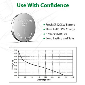 LiCB 20 Pack SR920SW 371 370 AG6 Battery 1.5V Button Cell Watch Batteries