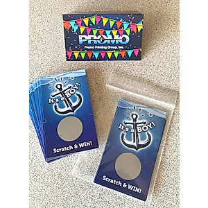 PROMO PRINTING GROUP, INC. Anchor Boys Baby Shower Scratch Off Cards - (30 Cards) - Baby Shower Scratch & Win for Boys - Baby Shower Raffle - Baby Shower Door Prizes - Scratch Off Tickets