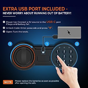 Bostra Fireproof Safe Box with Sensor Light & Fireproof Bag, Money Safe Box with Digital Keypad,Security Safe Box for Home, 0.5 Cubic Small Safe with Keys & Pass Code for Cash Jewelry