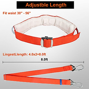 TT TRSMIMA Safety Belt with Adjustable Lanyard - tree climbing belt harness - safety lanyard fall protection-tree climbing lanyard,ladder safety harness with Sports Gloves