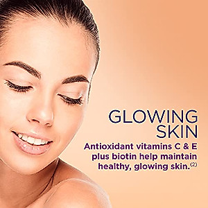 Nature's Bounty Hair Skin Nails with Biotin and Collagen, Orange, 80 Count Pack, (Pack of 2)