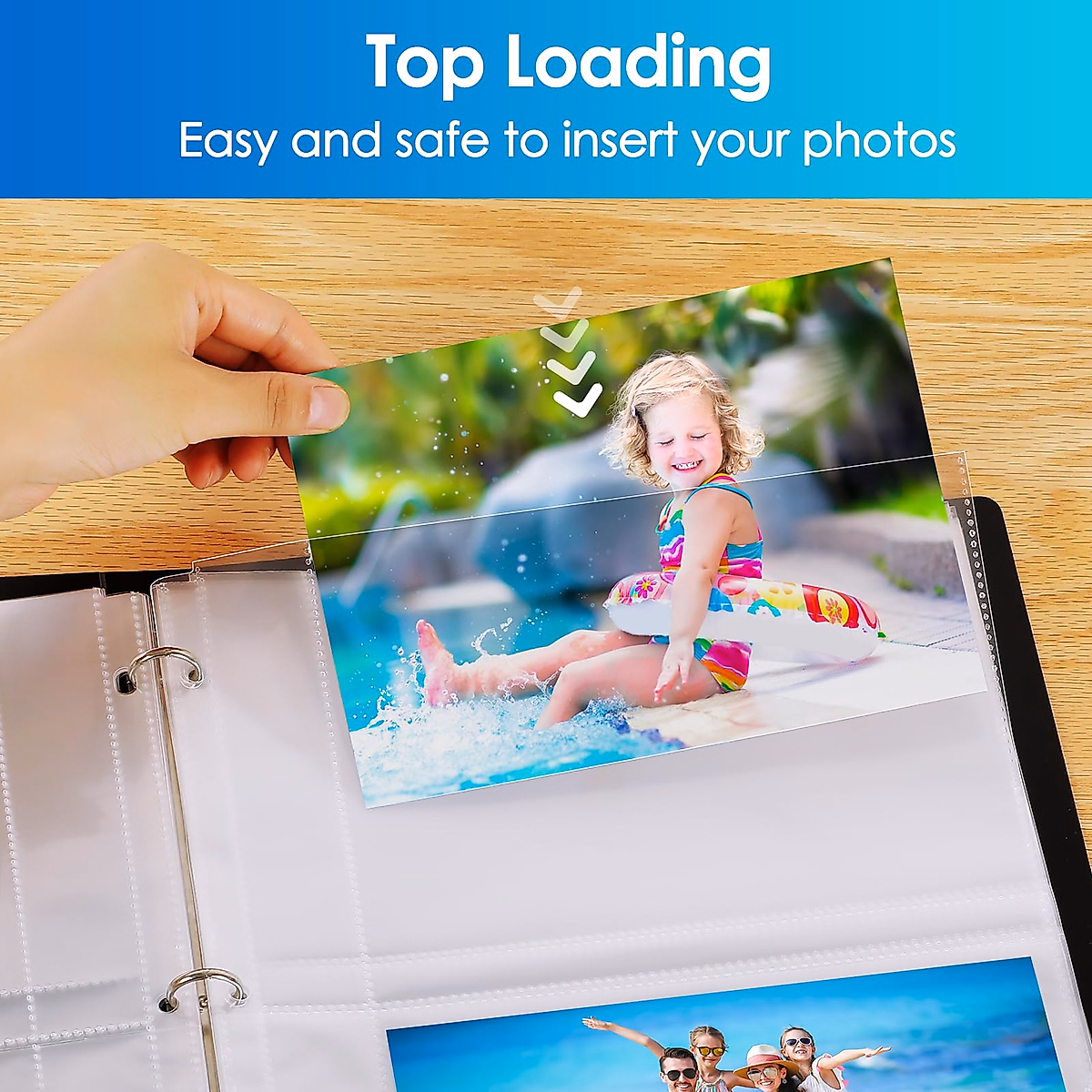 MaxGear 30 Pack 5 x 7 Photo Sleeves for 3 Ring Binder, Heavy-Duty Archival Photo Page Protectors Holds 120 Pictures, 2-Pocket Clear Picture Album Refill Pages